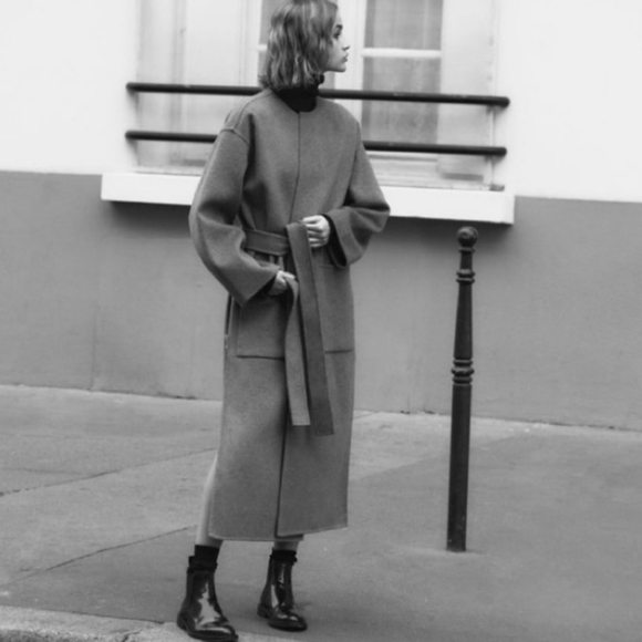 Zara | Jackets & Coats | Zara Double Faced Wool Blend Coat Zw ...